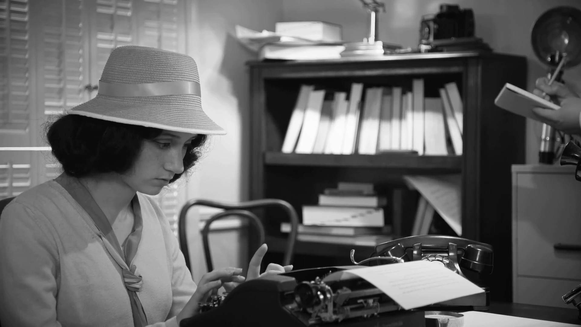 Dolly 1940s News Reporter Typing On Stock Footage SBV-324023924 ...