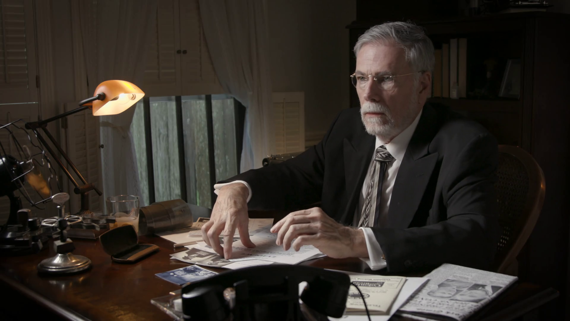 Film Noir Detective Puts In Evidence Form In Stock Footage SBV ...