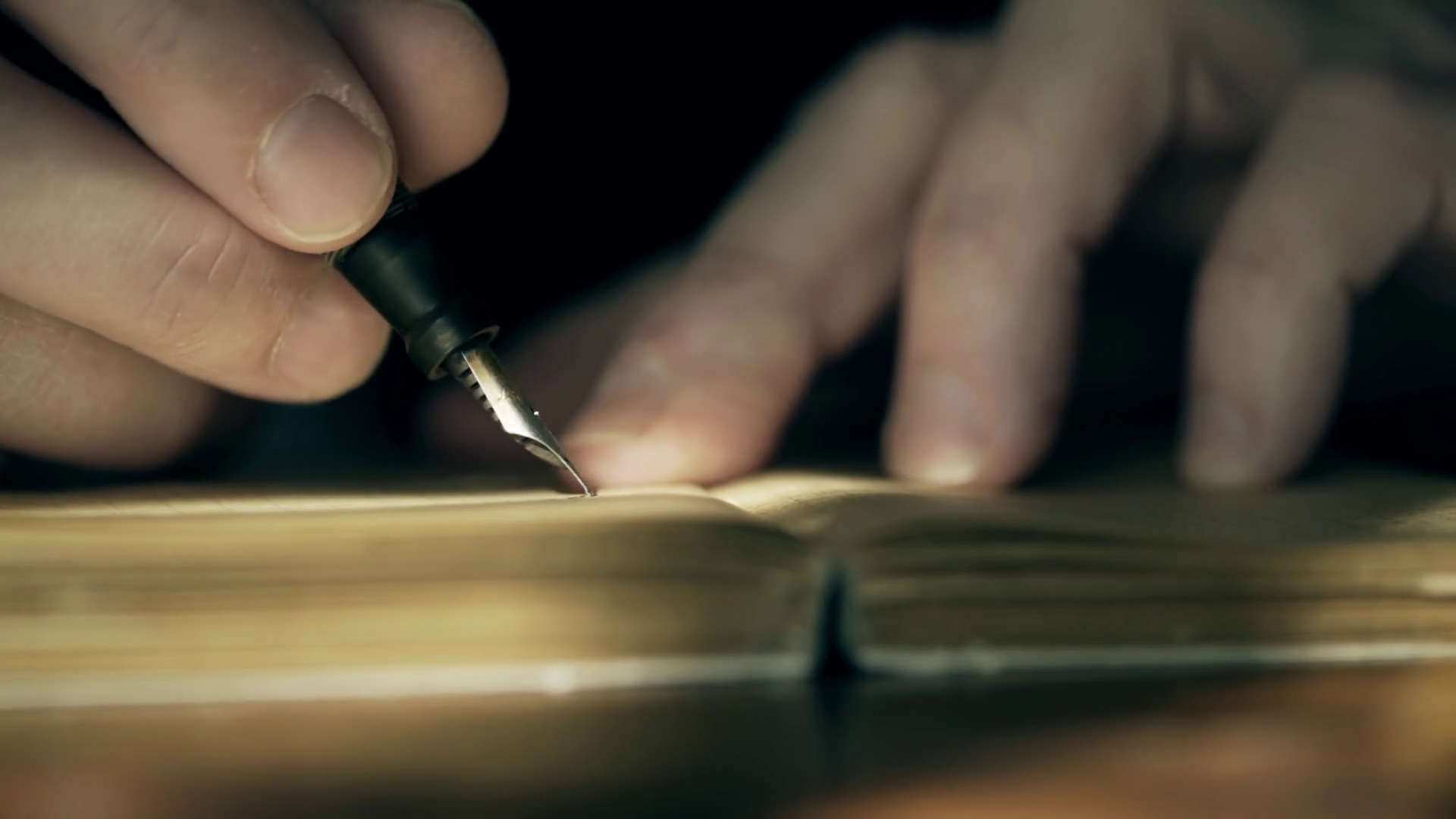 Macro 1930s Businessman Writing In Ledger 4k Stock Footage SBV ...