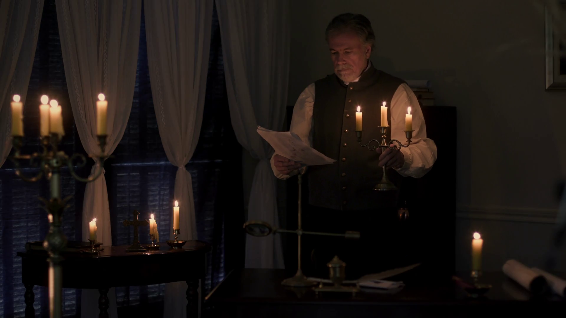 Man In 18th Century Walks Reading Letter Stock Footage SBV-338534173 ...