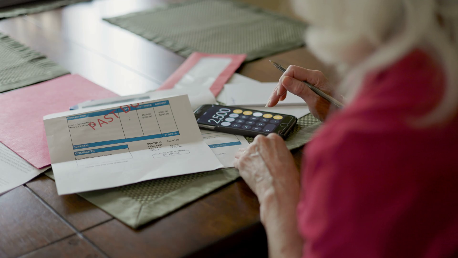 A Senior Adult On Fixed Income Using Stock Footage SBV-346801143 ...