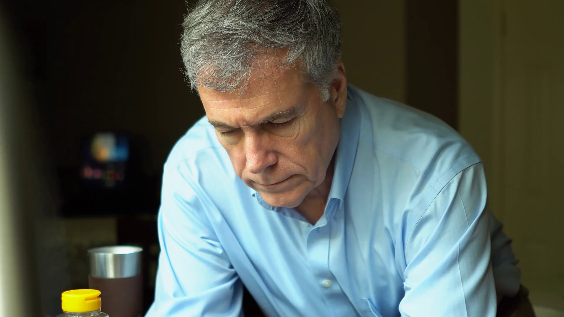 Serious Sad Man Looks At Camera Then Away 4 K Stock Footage SBV ...