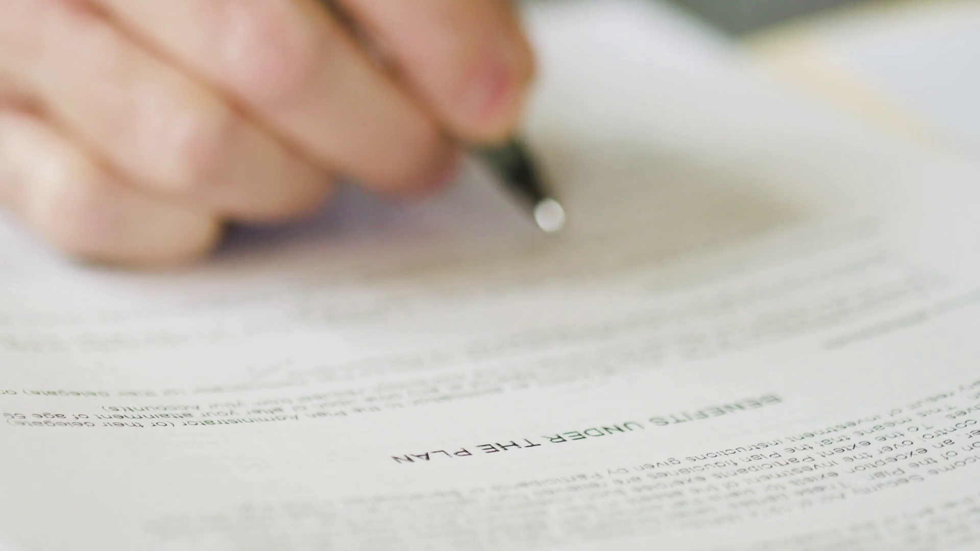 Shallow Focus Of Man Writing On Health Form Stock Footage SBV-323497942 ...