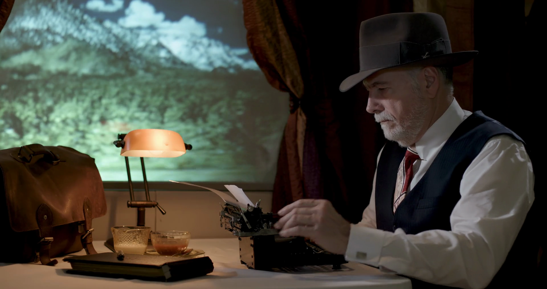 Vintage Man On Train Using Typewriter Stock Footage SBV-338718807 ...