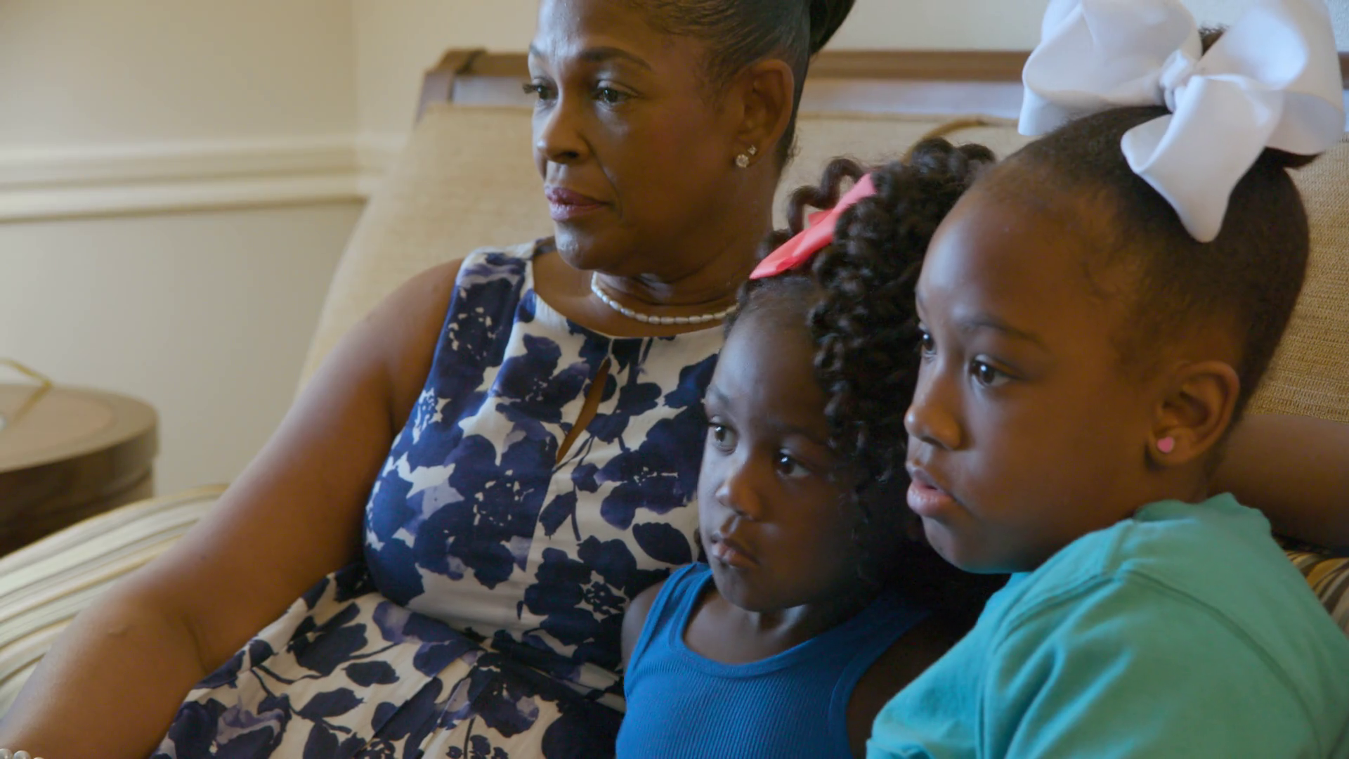 Woman Watching Tv With Restless Child Sister Stock Footage SBV ...