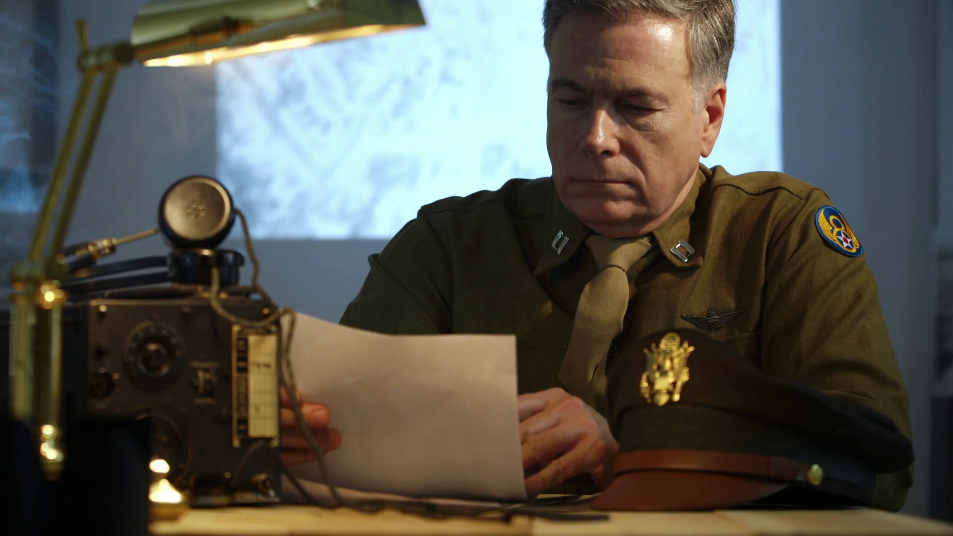 Wwii Army Air Corps Captain Sitting At Desk Stock Footage SBV-307330194 ...
