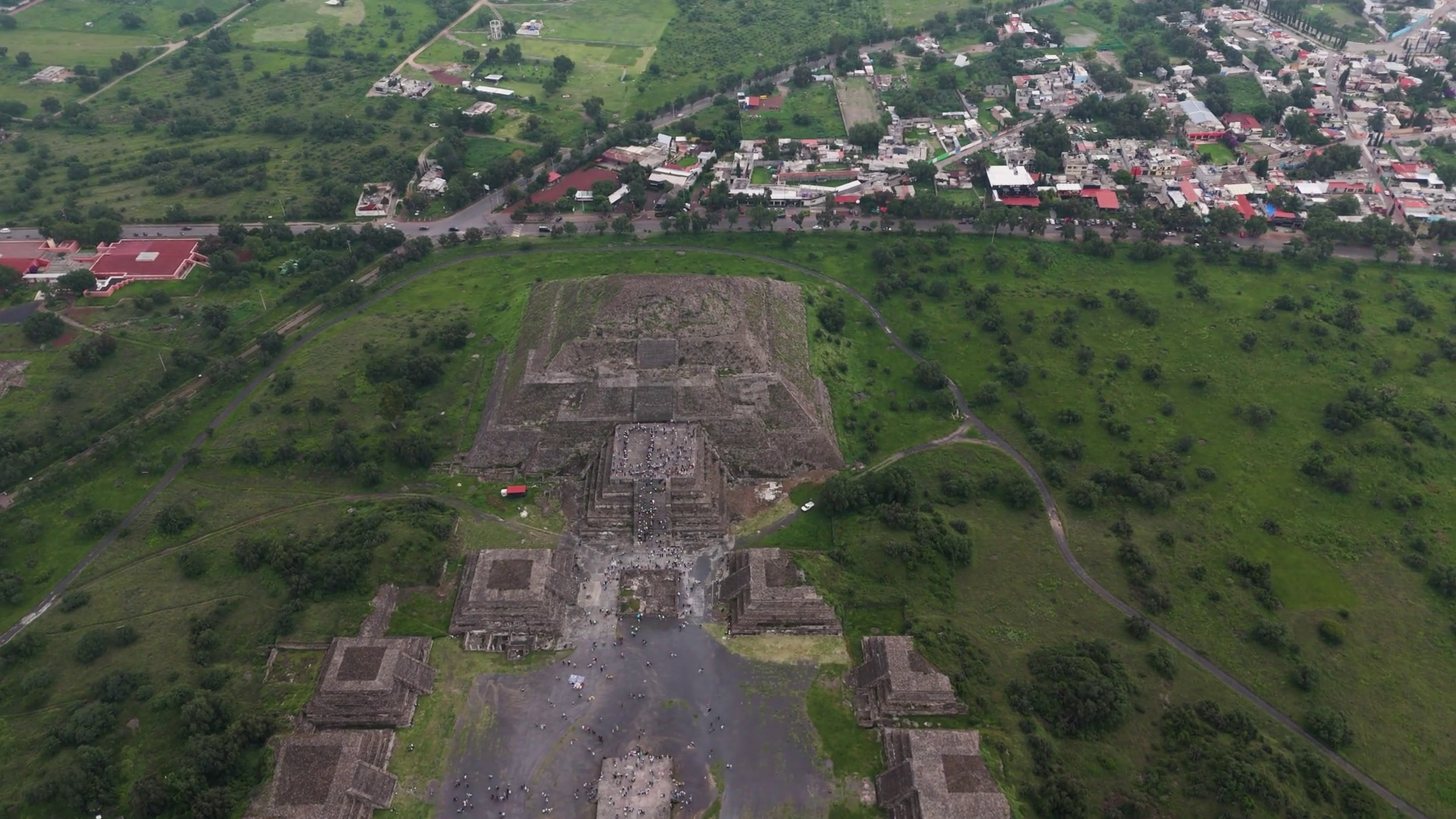 From Drone Shot Tilts Upward To Show Pyramid Stock Footage SBV ...