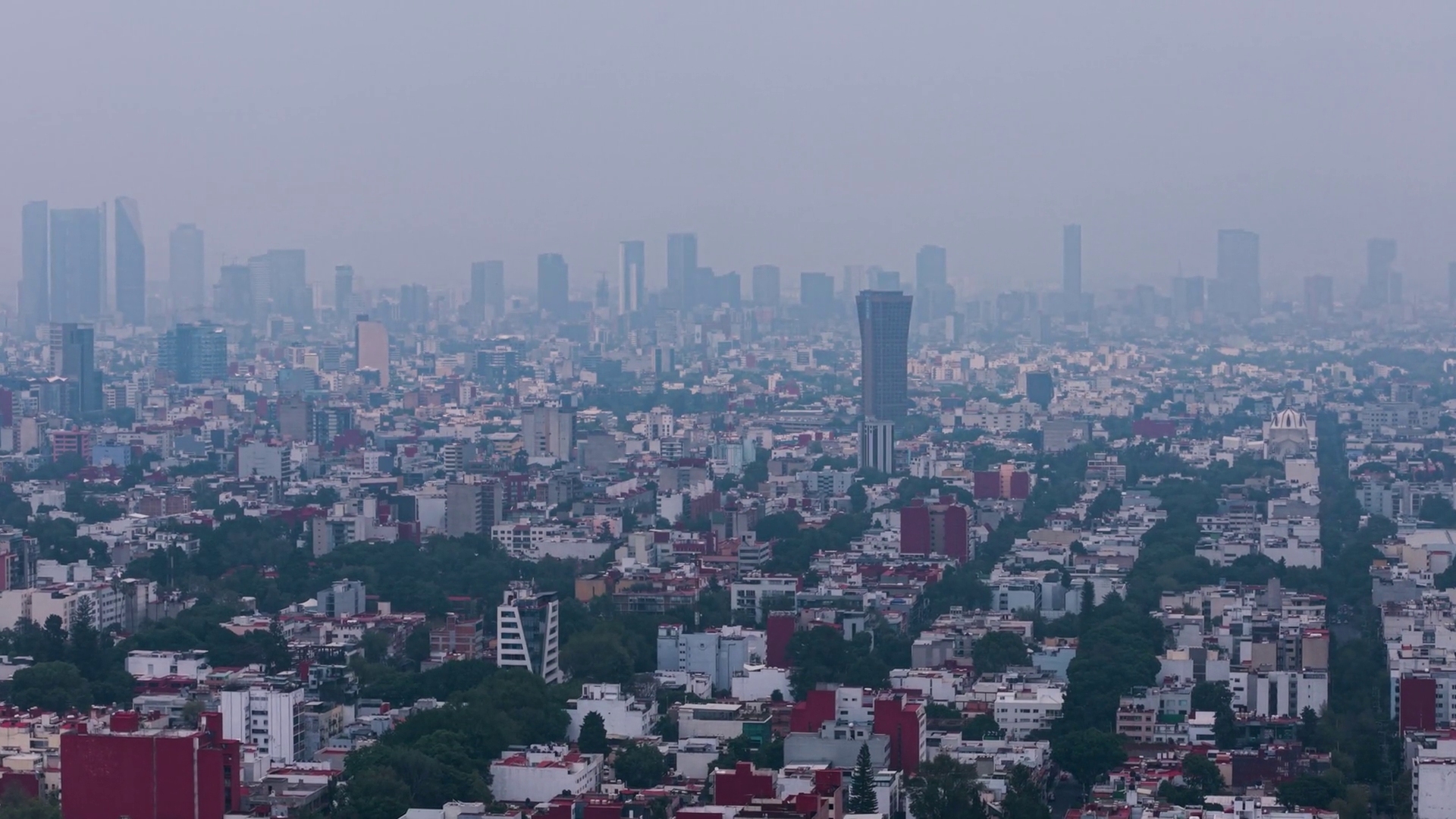 Elevated Drone Shots Of Smog-filled City Stock Footage SBV-352795847 ...