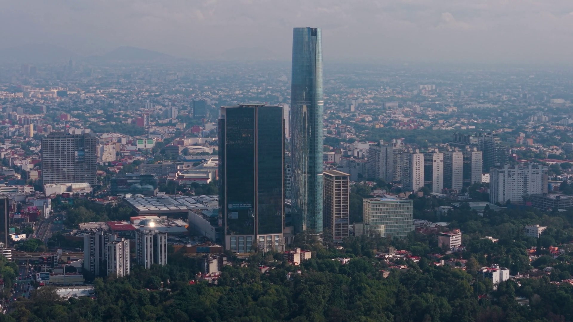 Aerial Footage Moving Toward Mitikah Tower Stock Footage SBV-352928602 ...