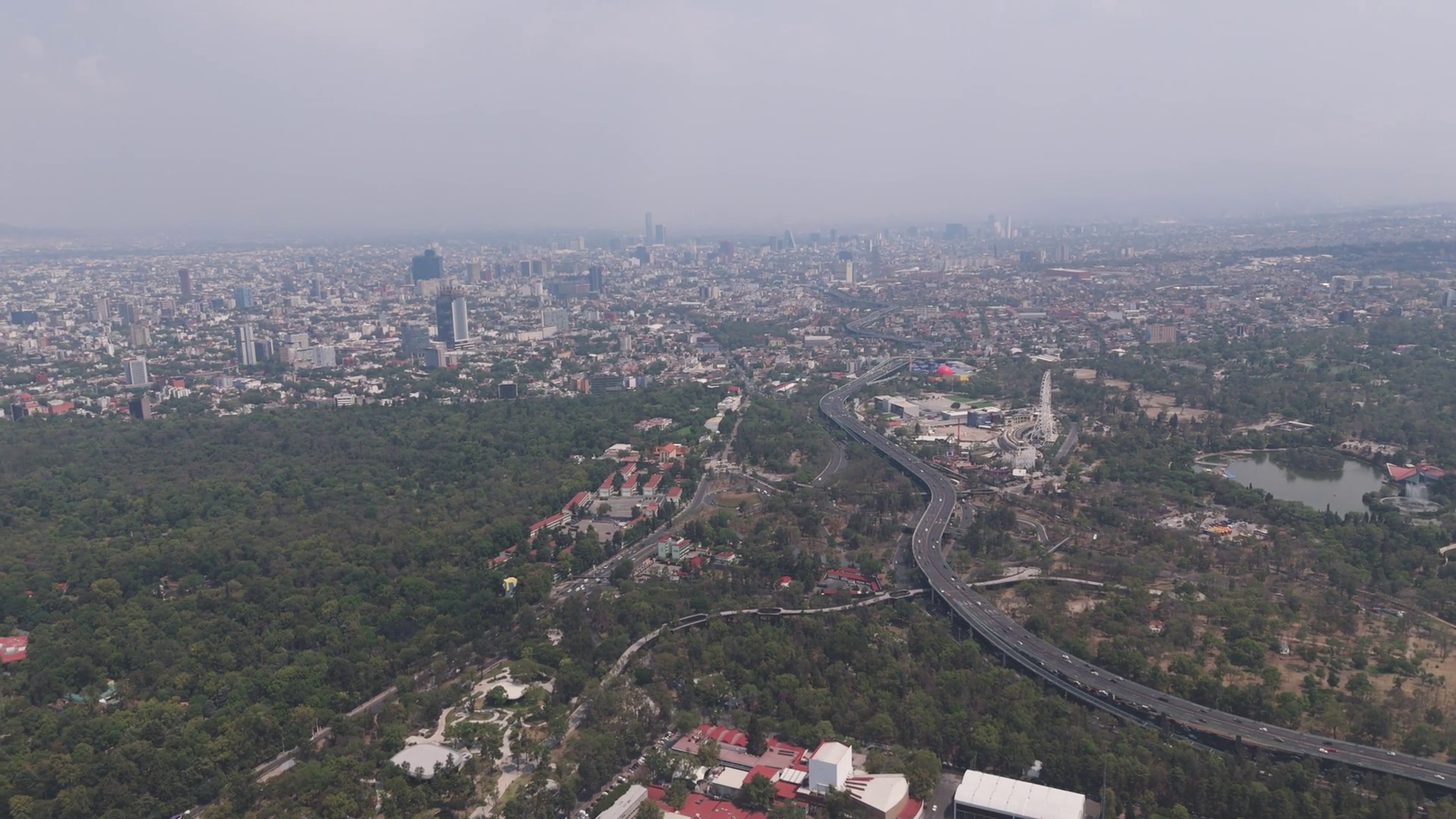Aerial View Of Chapultepec Forest Zone In Stock Footage SBV-352602171 ...