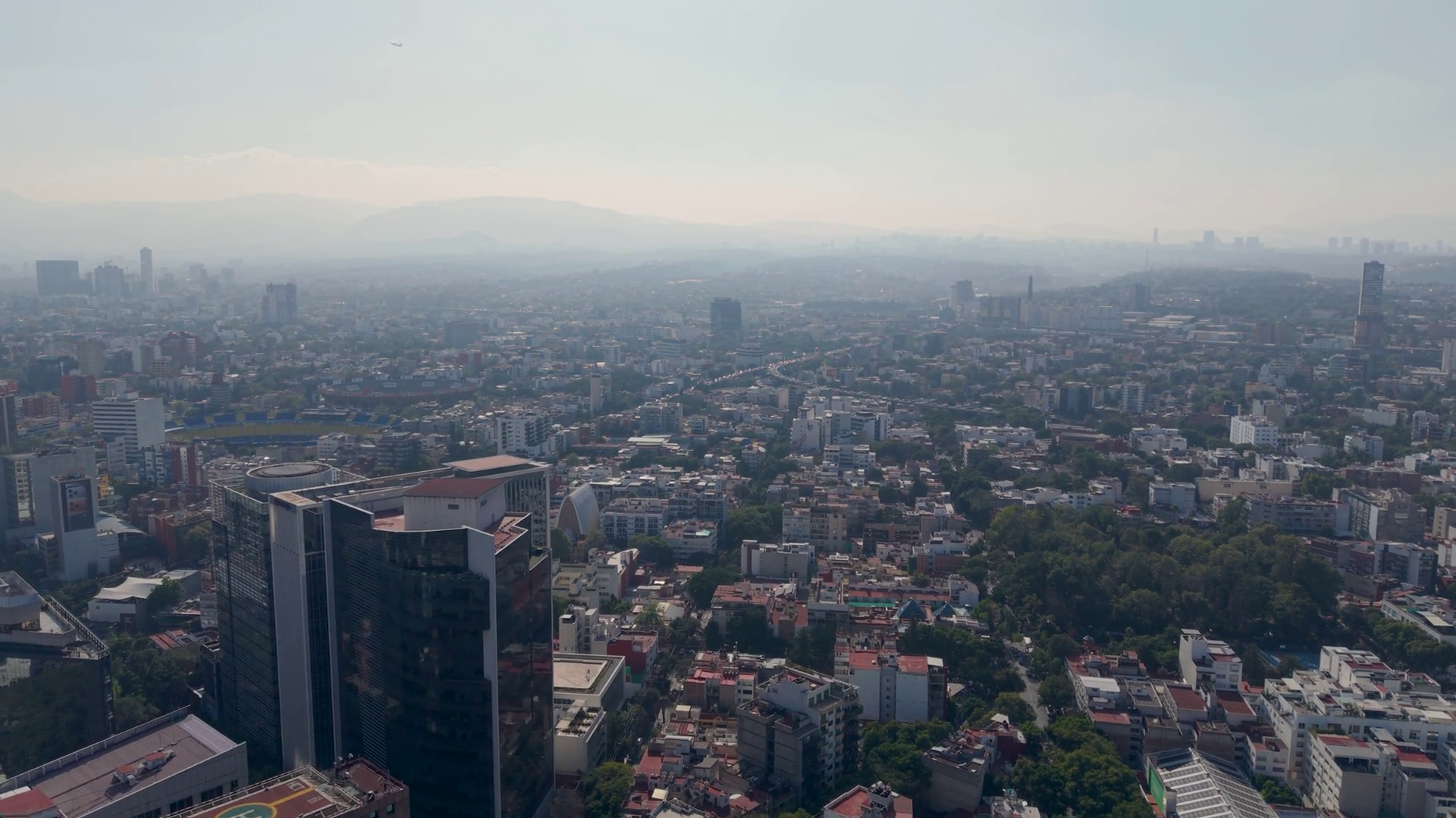 Drone Perspective Showing Smog Covering Stock Footage SBV-353184415 ...