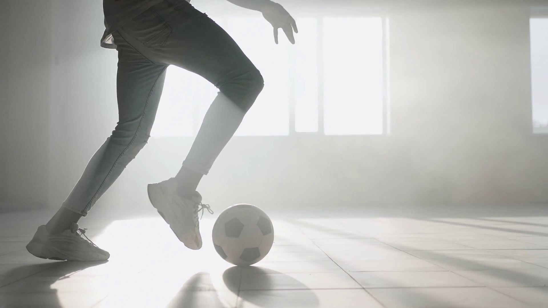 Close-up Football Dribbling In Slow Motion Stock Footage SBV-346520694 ...