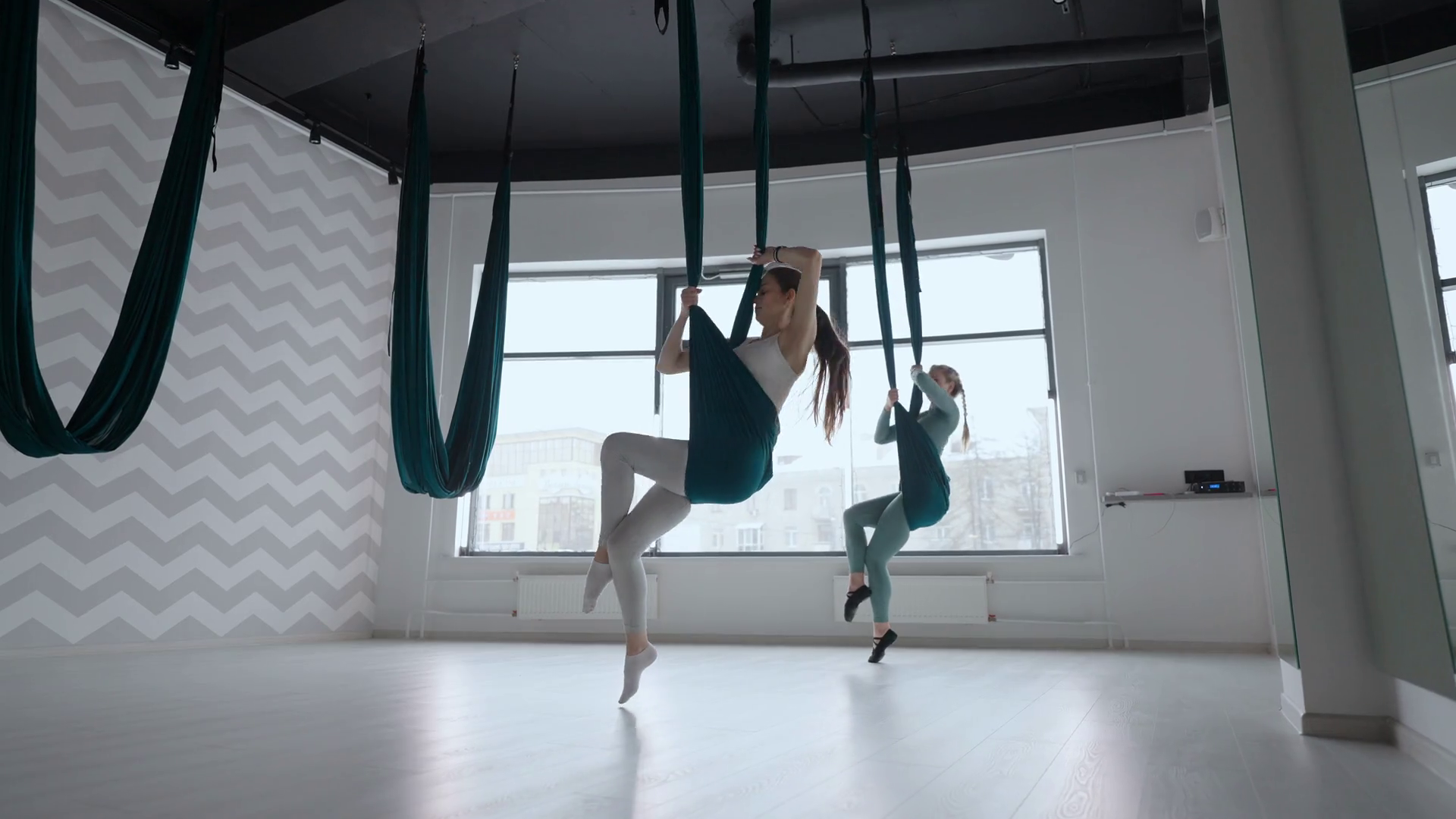 The Interior Shooting Of Two Women Practices Stock Footage SBV ...