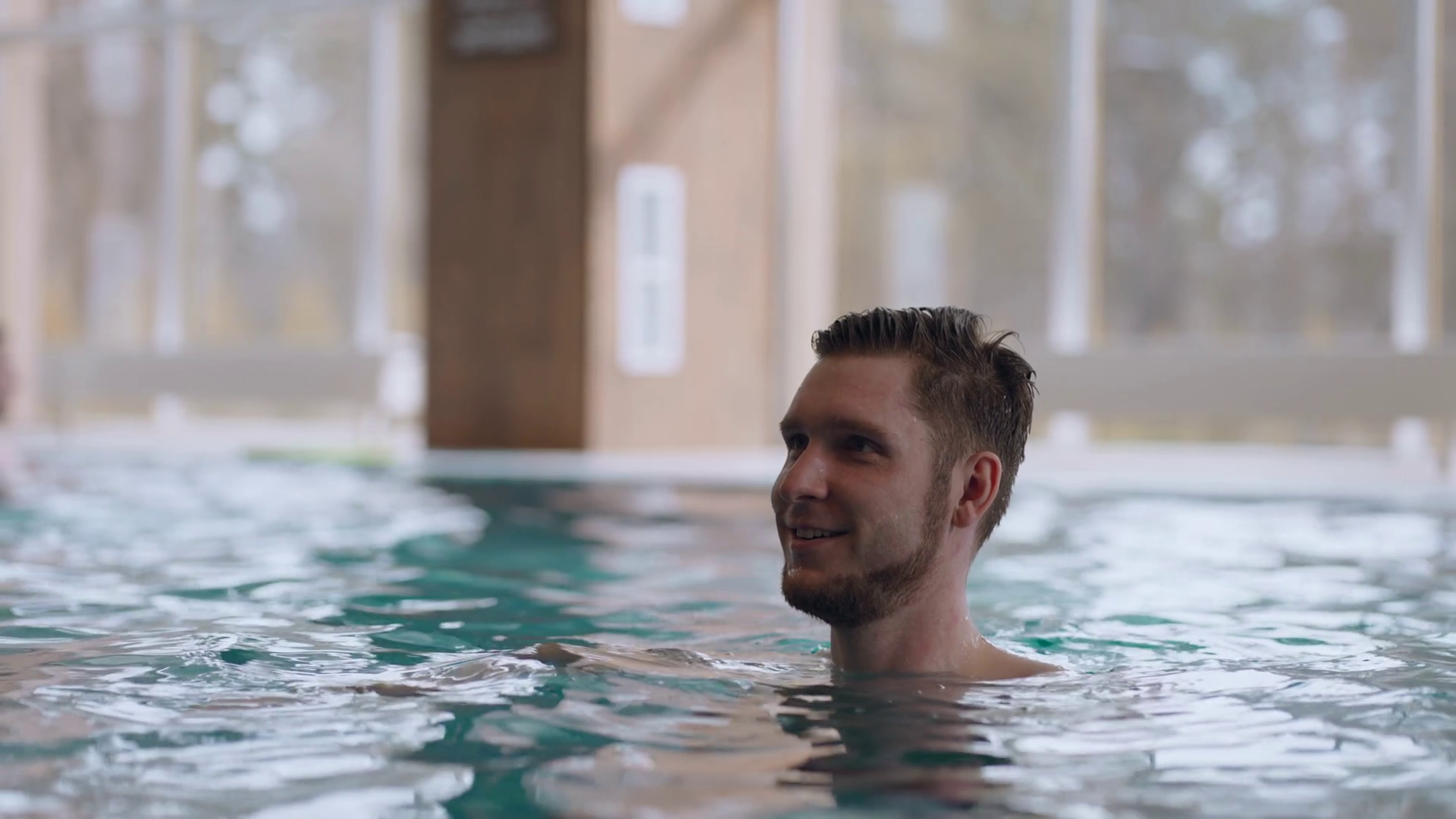 Happy People Are Resting In Thermal Bath Of Stock Footage SBV-346974055 ...