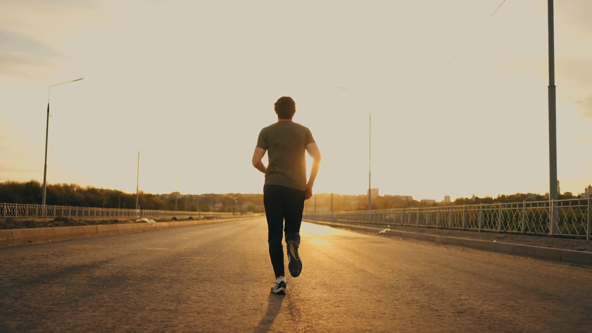 Young Sportsman Is Running Alone In Summer Stock Footage SBV-347079286 ...