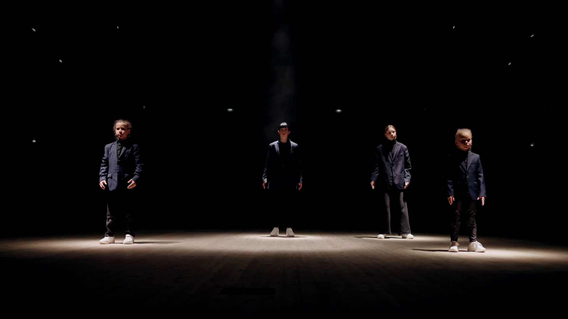 Four Dancers On Scene Of Dance Theatre Stock Footage SBV-347120404 ...