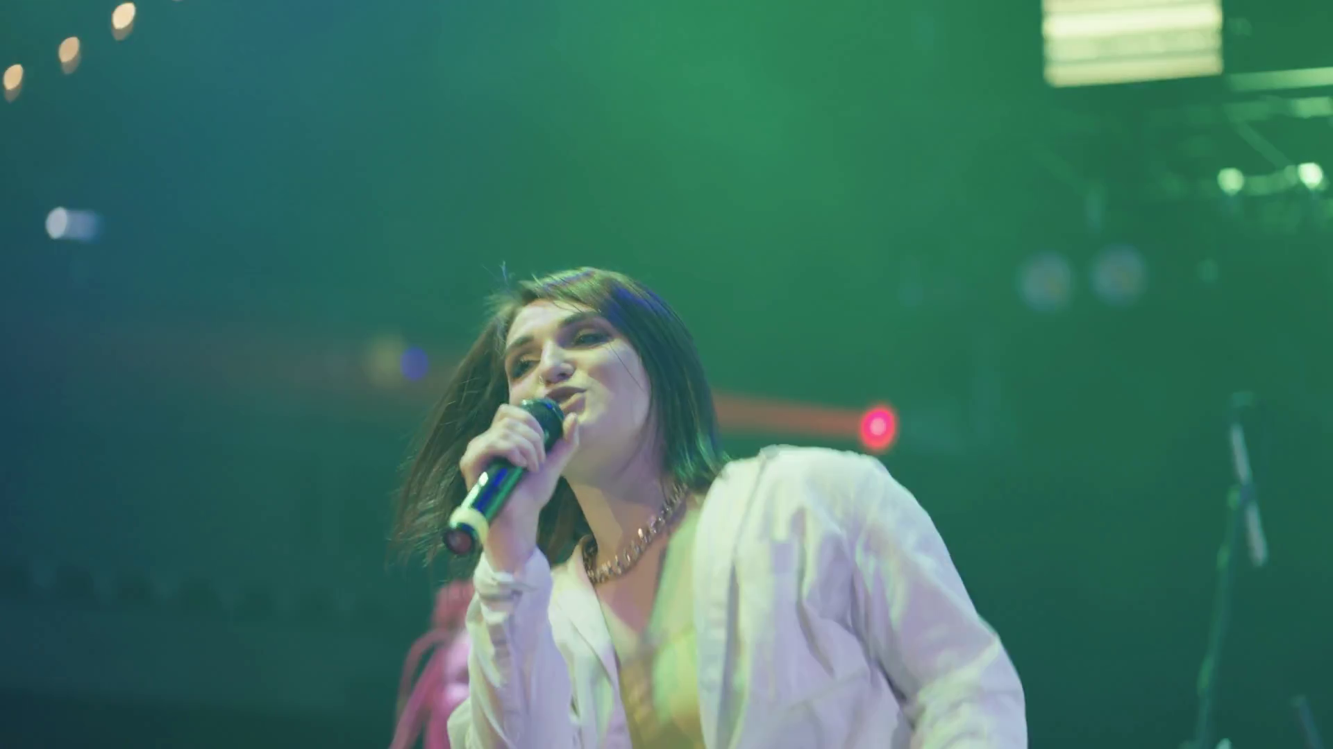 Popular Singer Woman Is Performing During Stock Footage SBV-347208823 ...