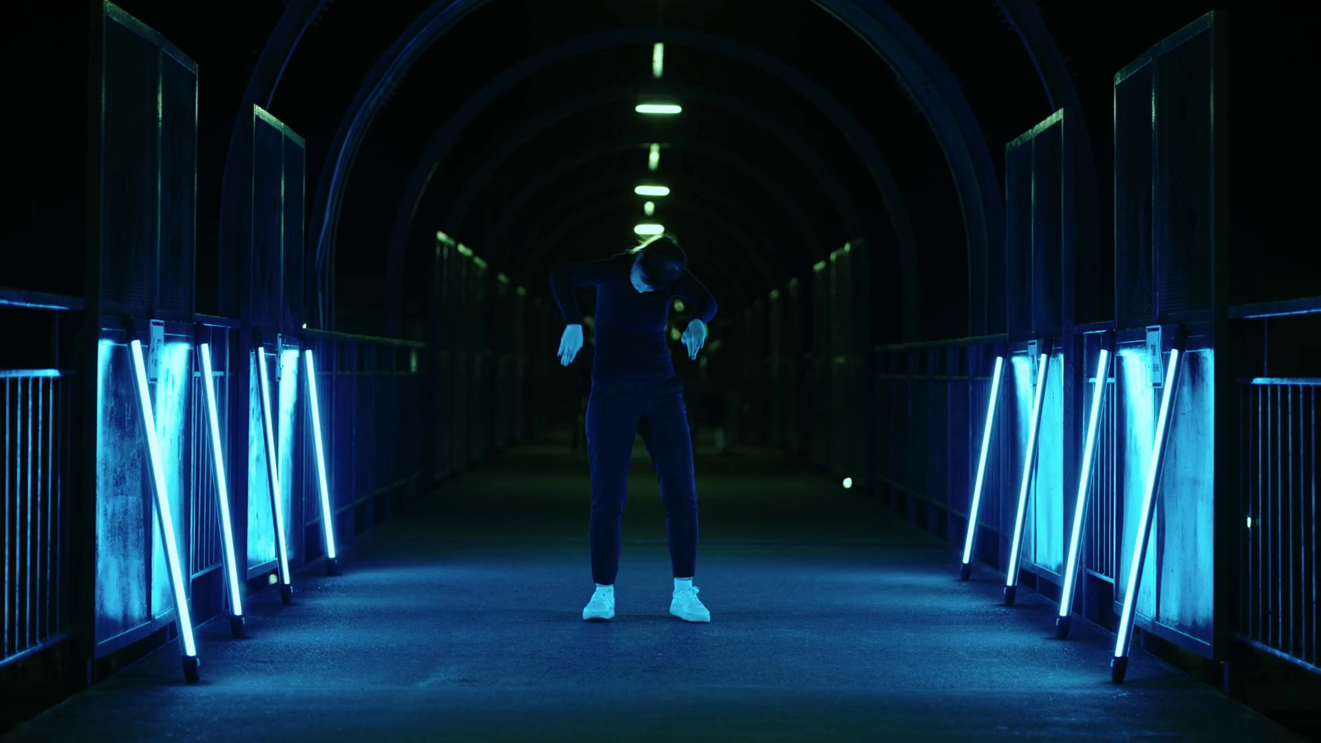 contemporary dance performance in city, woman is dancing animation ...