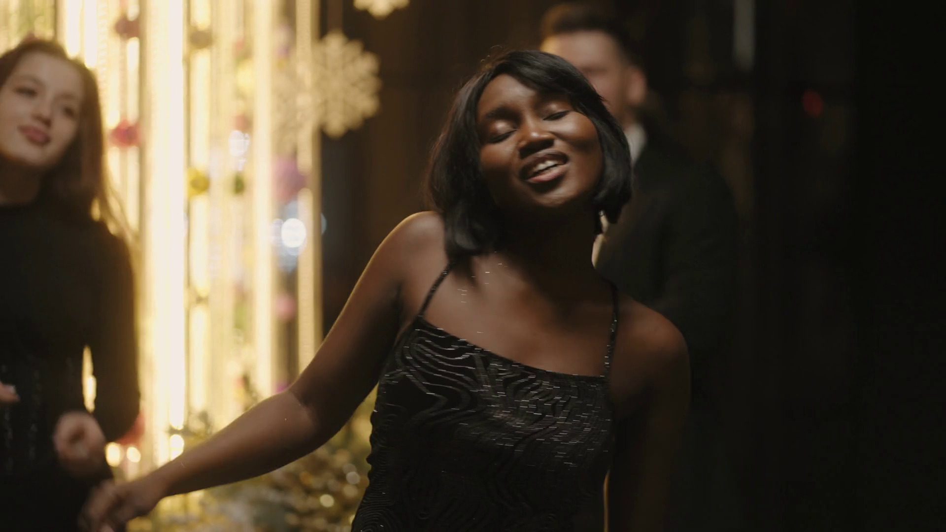 Black Woman Dancing In Party Enjoying Music Stock Footage SBV-347339078 ...