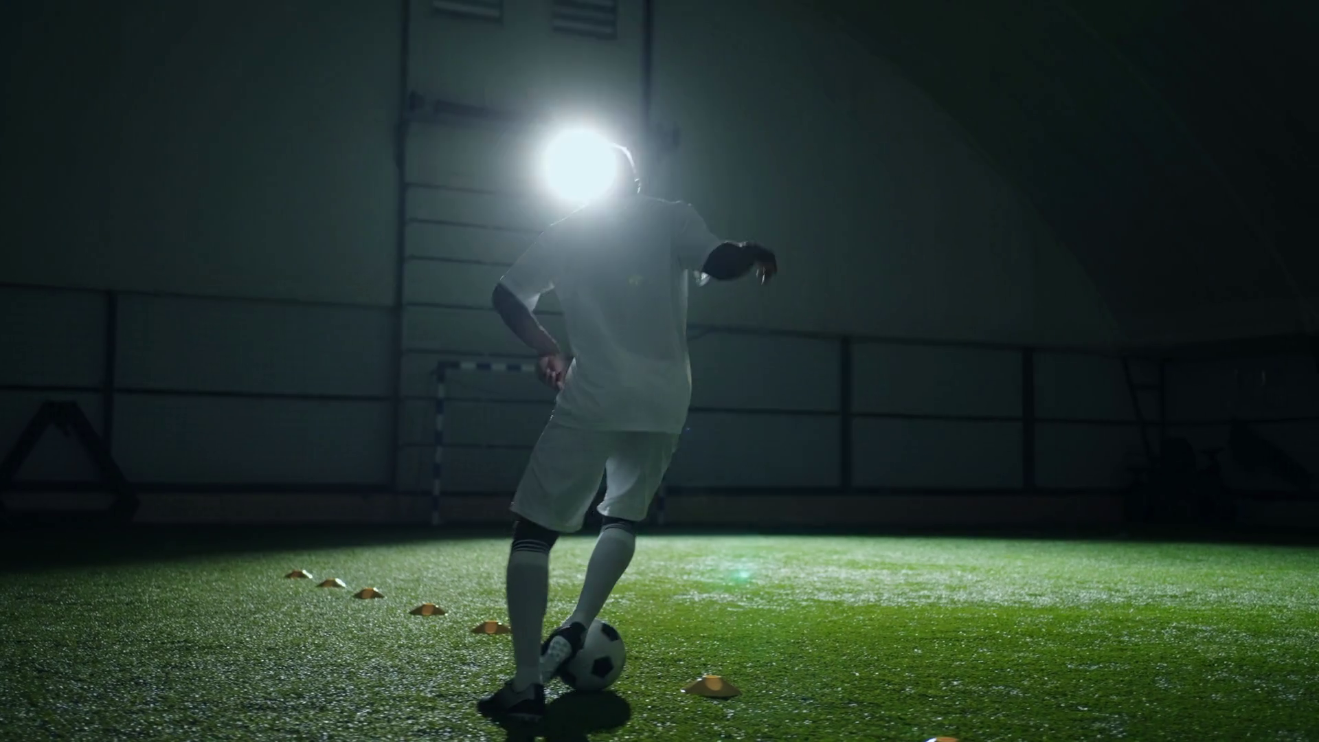 Football Player Running Over Artificial Stock Footage SBV-347379350 ...