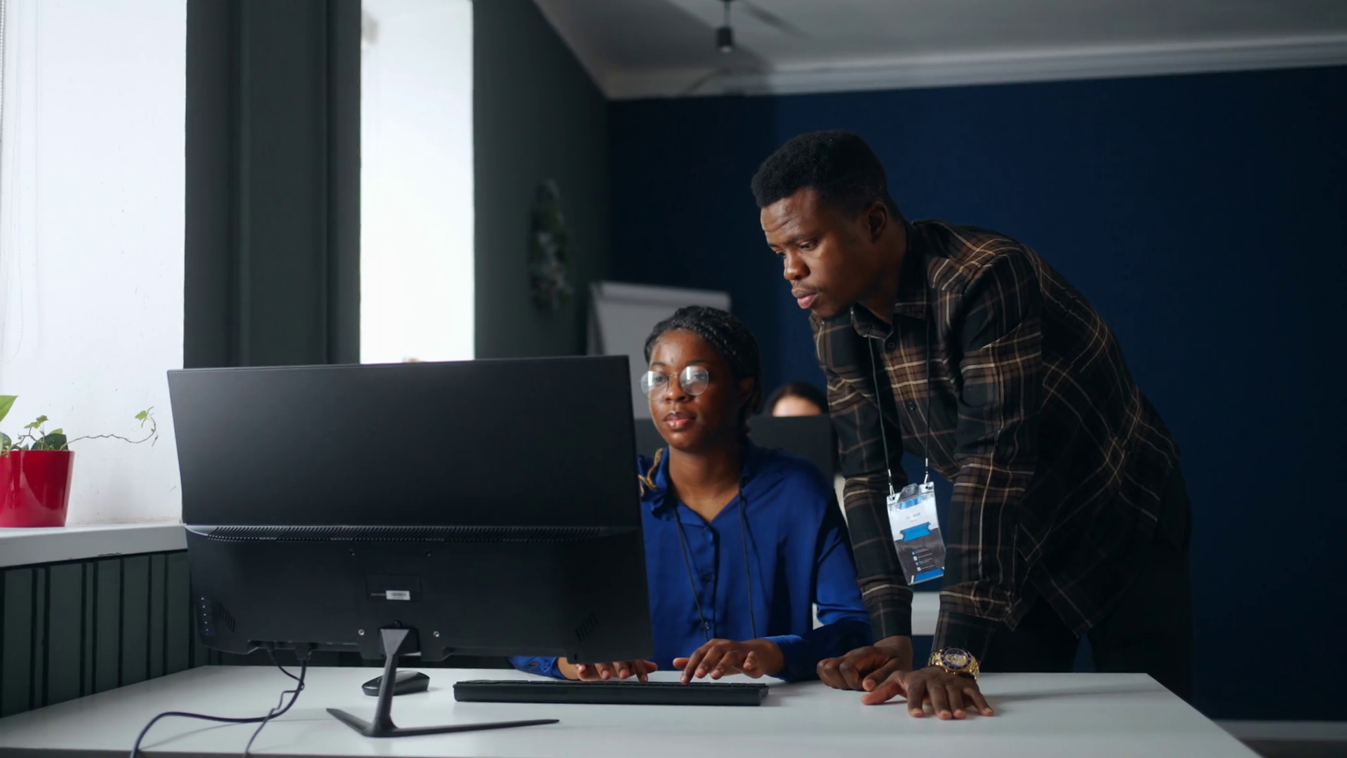 Black Supervisor Controlling Work Of Junior Stock Footage SBV-347425514 ...