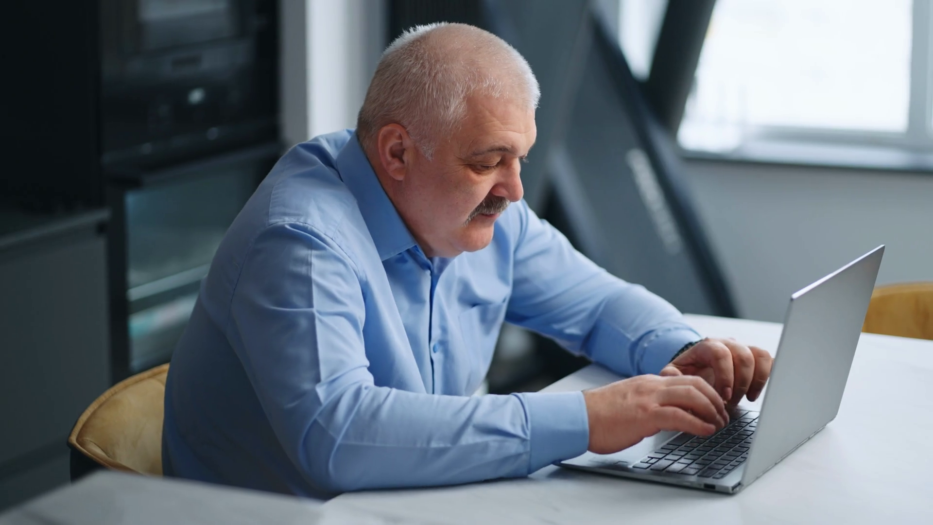 Elderly Man Learning To Use Laptop Internet Stock Footage SBV-347547020 ...