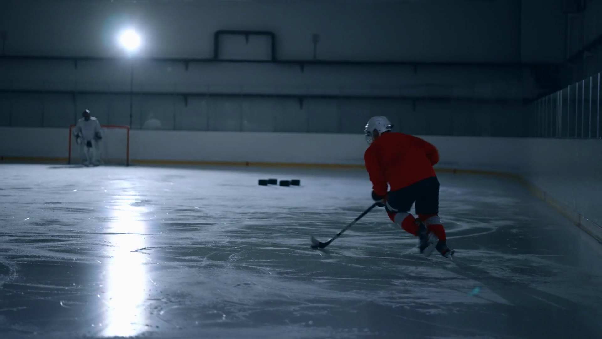 Action-packed Video Of Hockey Player In Red Stock Footage SBV-347665447 ...