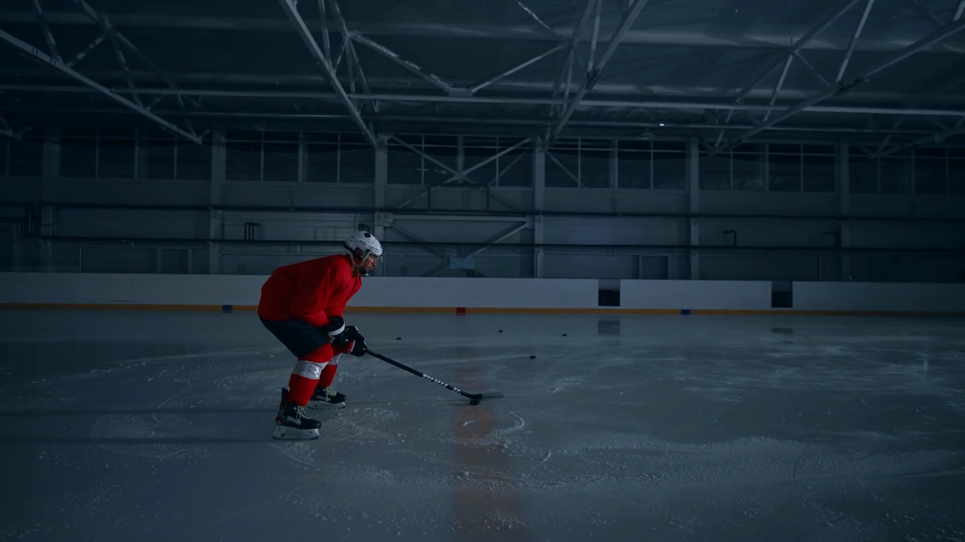 Dynamic Video Of Hockey Player Training On Stock Footage SBV-347679717 ...