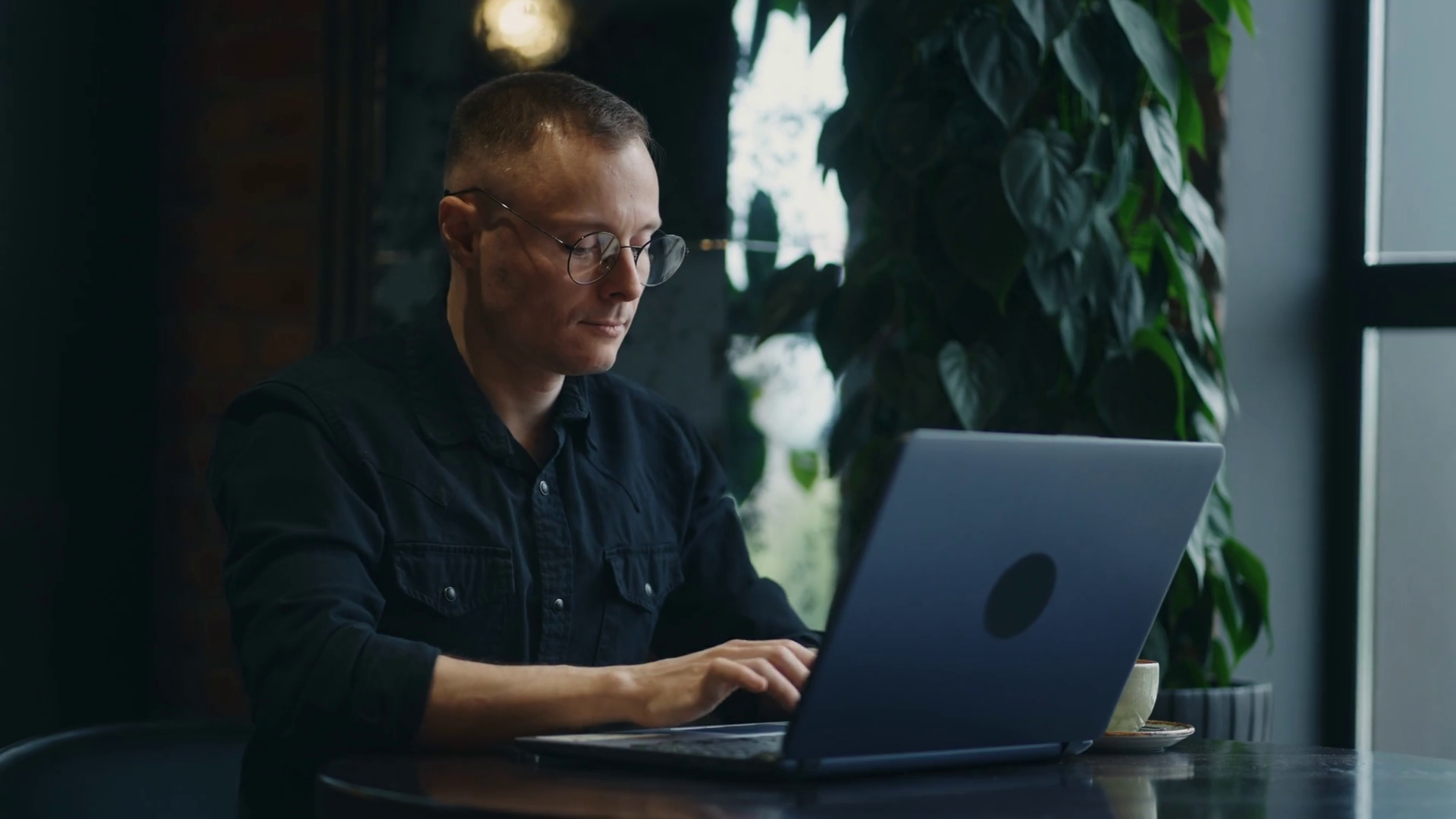 Programmer Freelancer Working Online In Cafe Stock Footage SBV ...