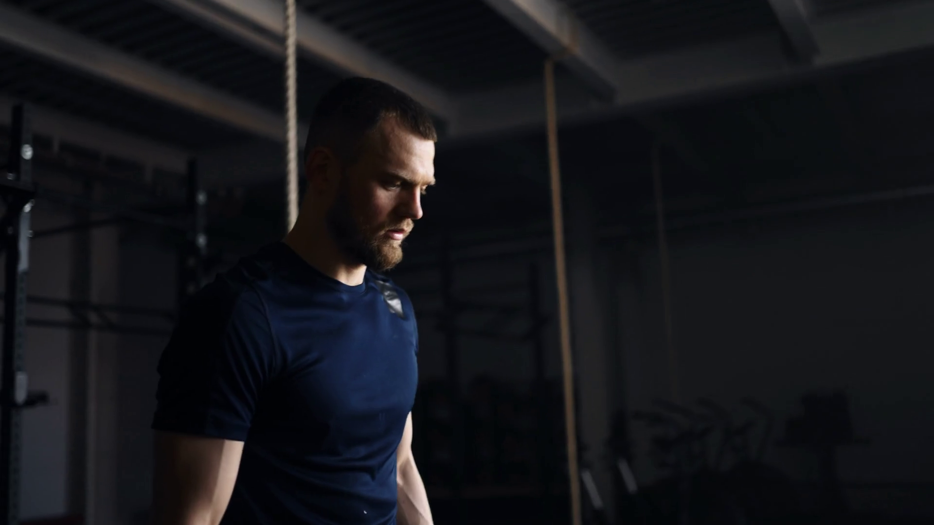 Hard Power Training Tensing Muscles Of Arms Stock Footage SBV-347721568 ...