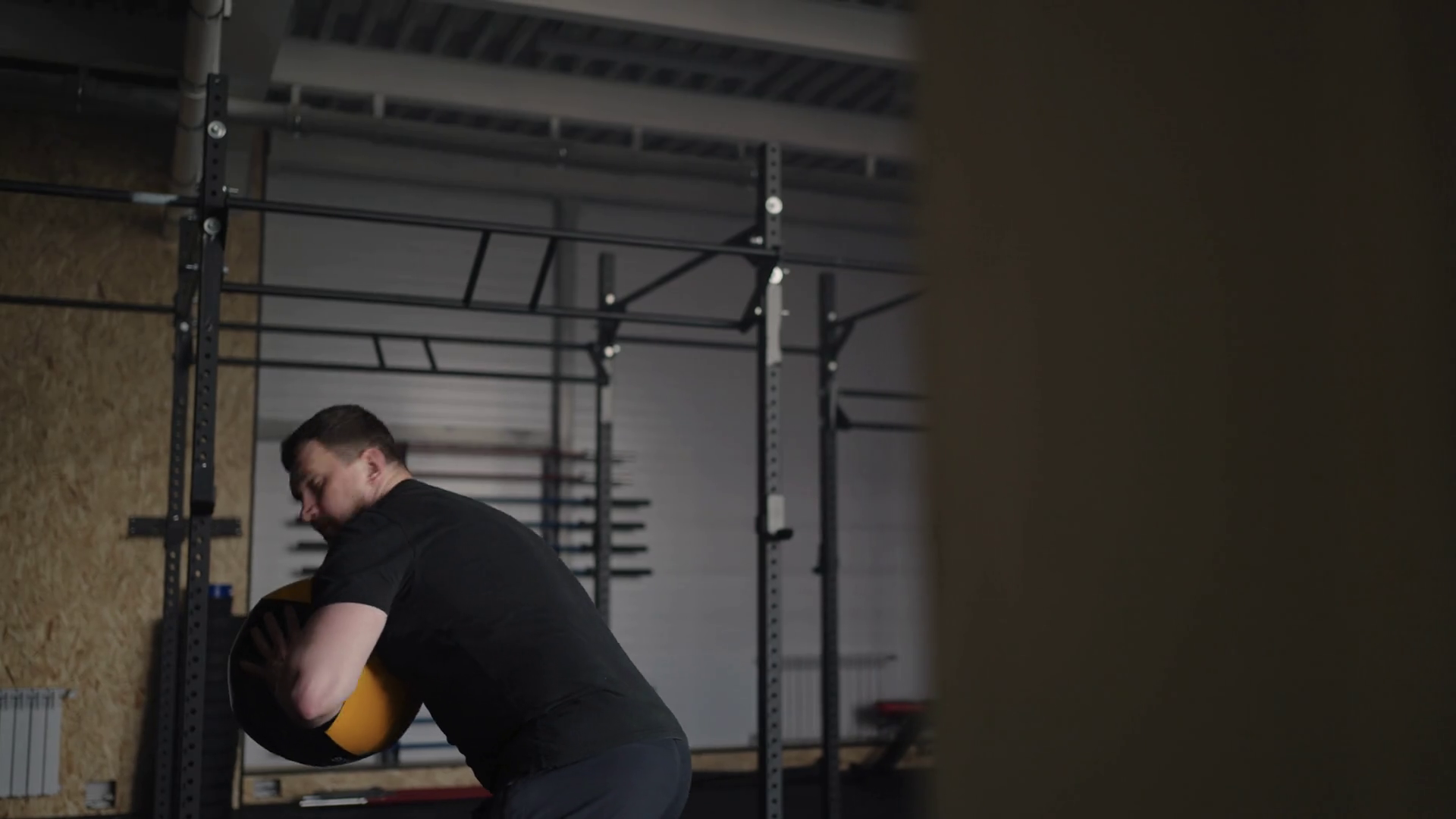 Functional Training With Heavy Ball Athletic Stock Footage SBV ...