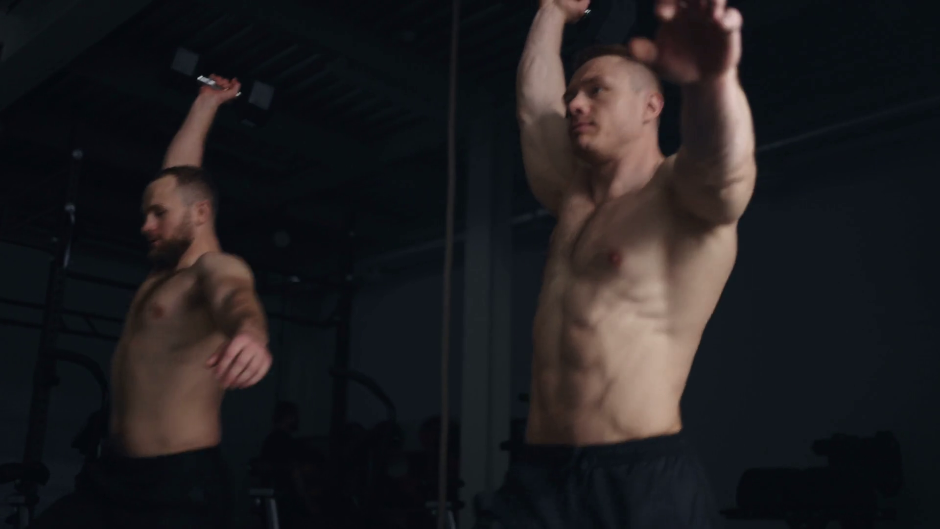 Two Bodybuilders Training With Heavy Weights Stock Footage SBV ...