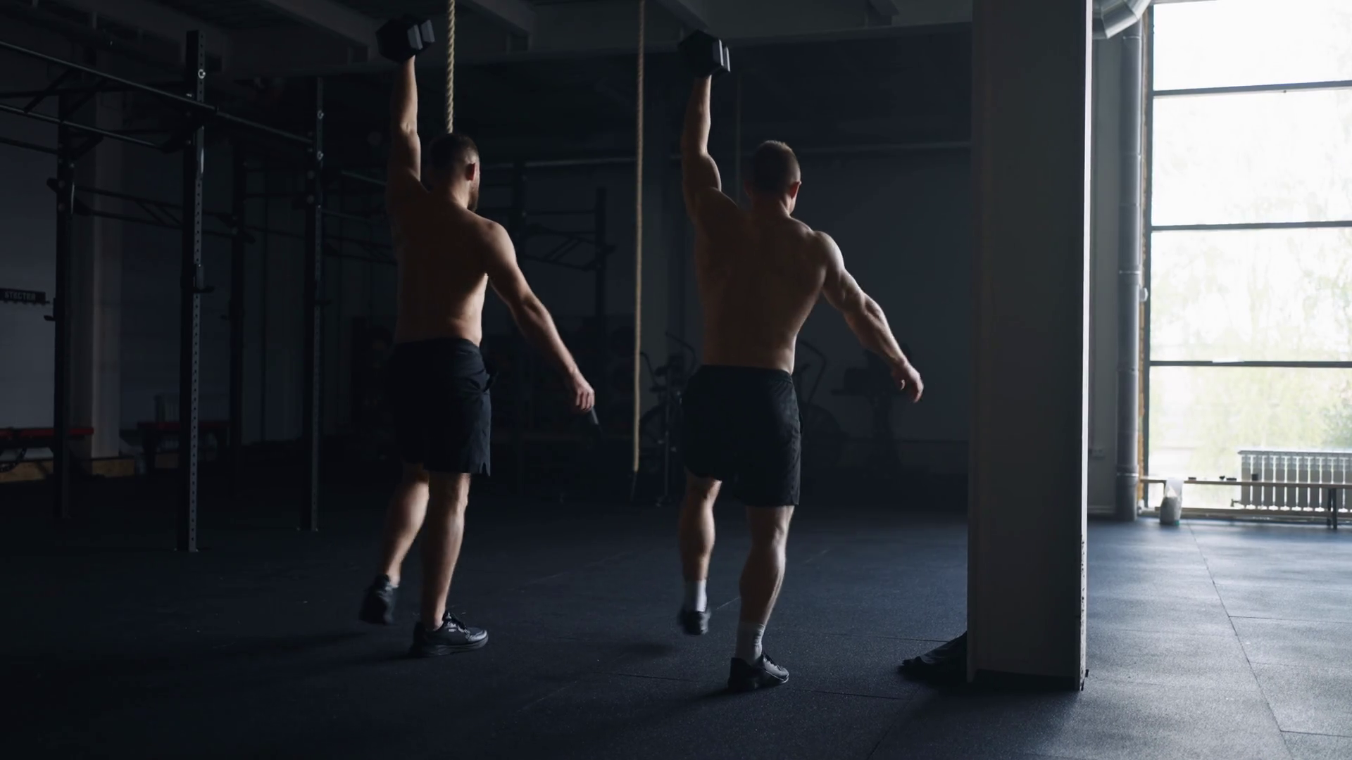 Pair Of Weightlifters Training Together Stock Footage SBV-347752819 ...