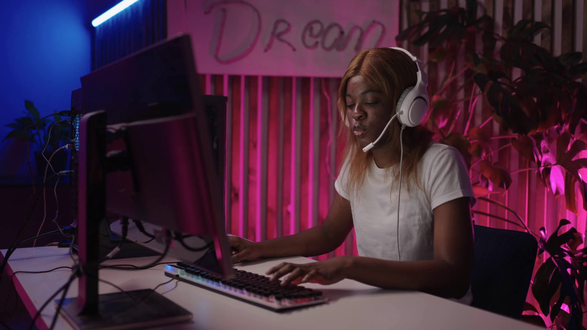 Young African American Female Gamer Playing Stock Footage SBV-347661455 ...