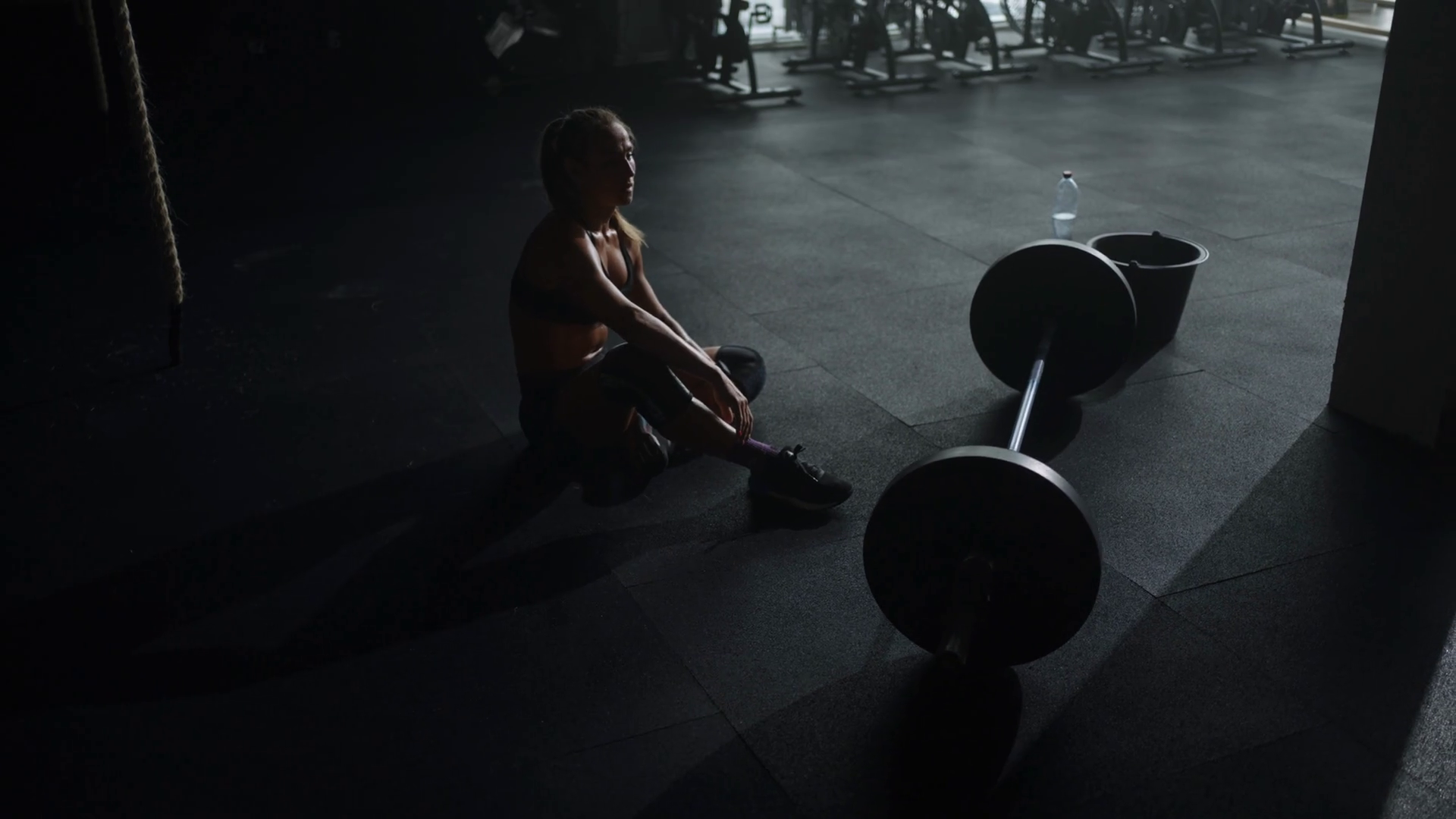 Sportswoman Resting Hard Strength Workout Stock Footage SBV-348059628 ...