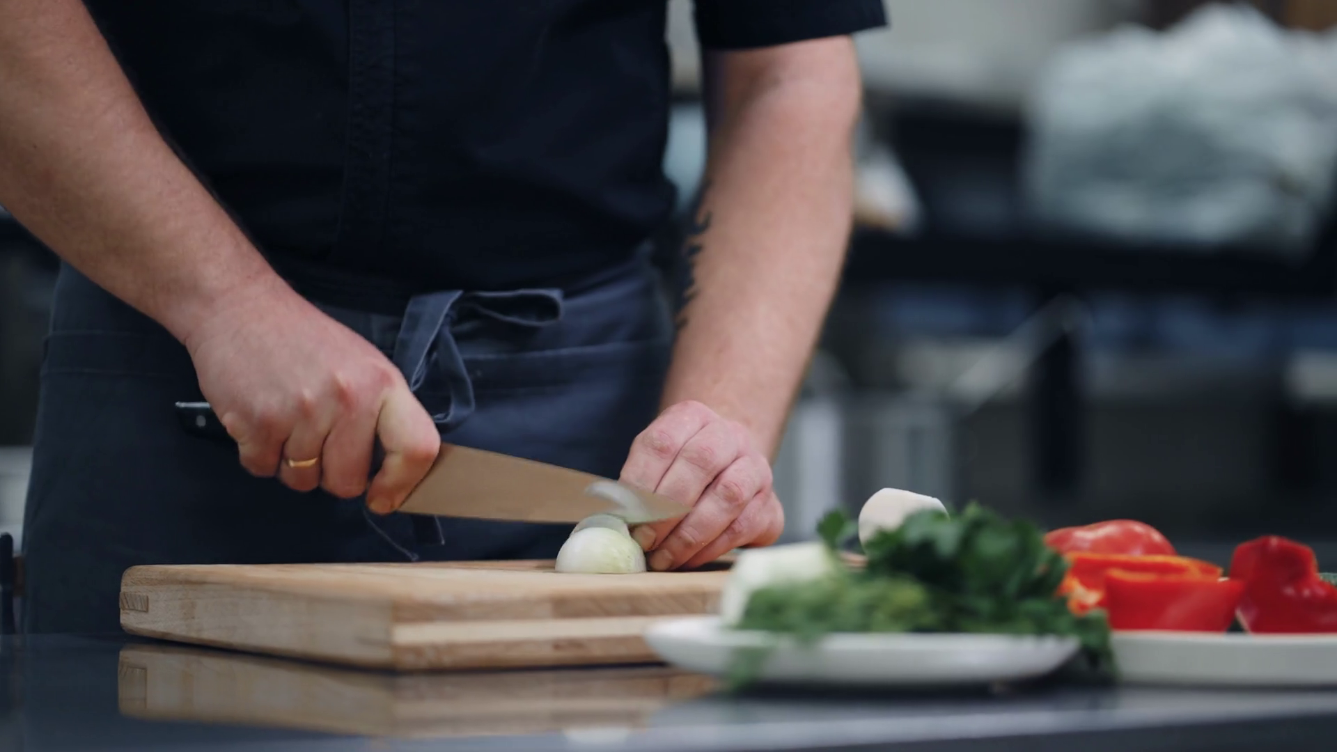 Chef Cooking On Kitchen Of Luxury Restaurant Stock Footage SBV ...