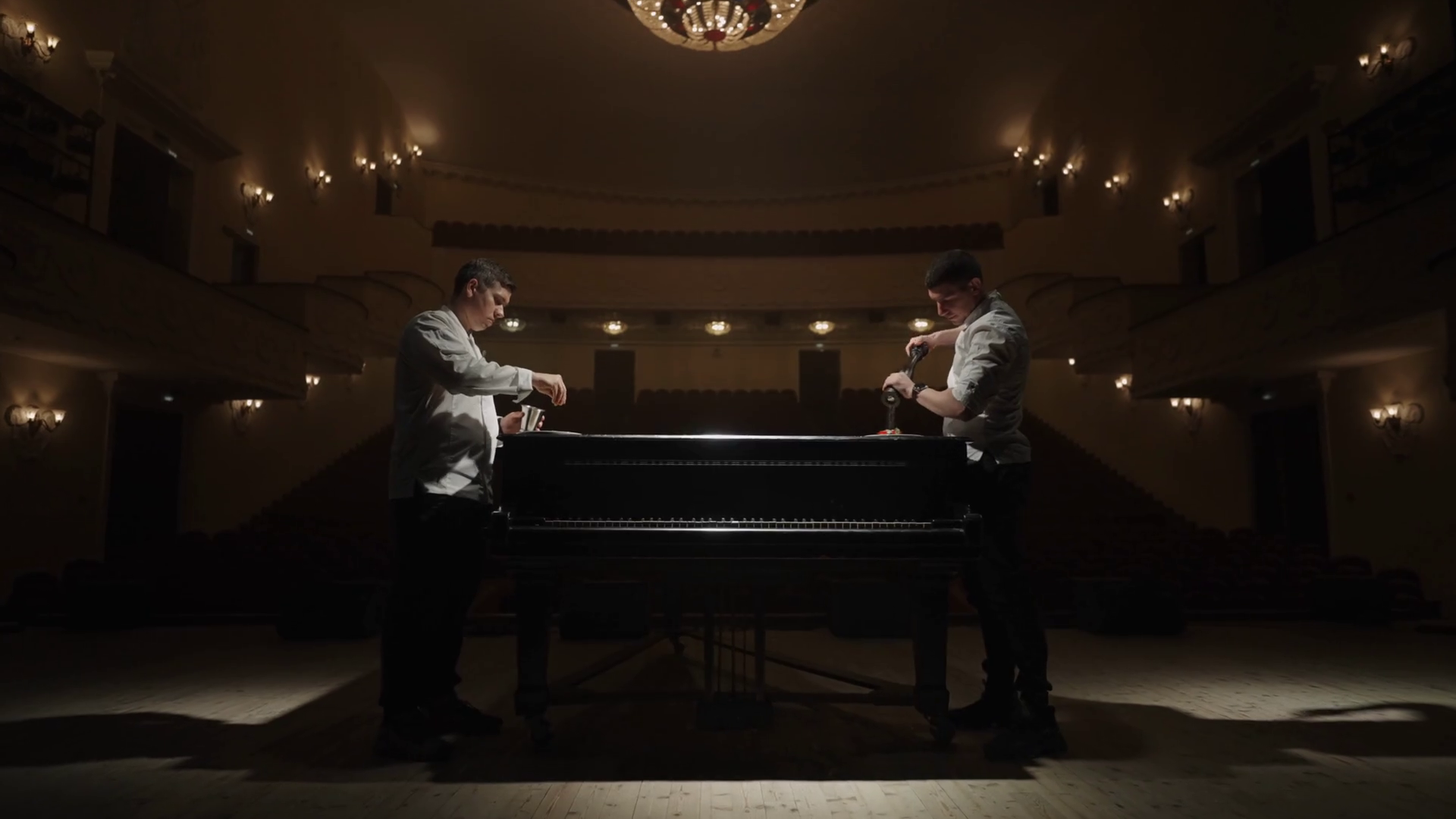 Cooking In Opera Artistic Shot With Two Stock Footage SBV-347772003 ...