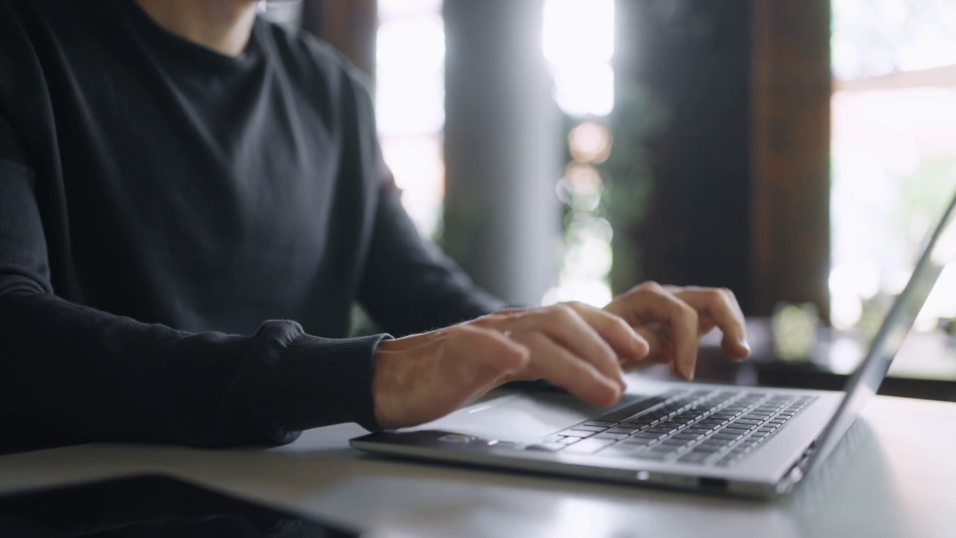 Freelancer Working Remotely Typing Message Stock Footage SBV-348402116 ...