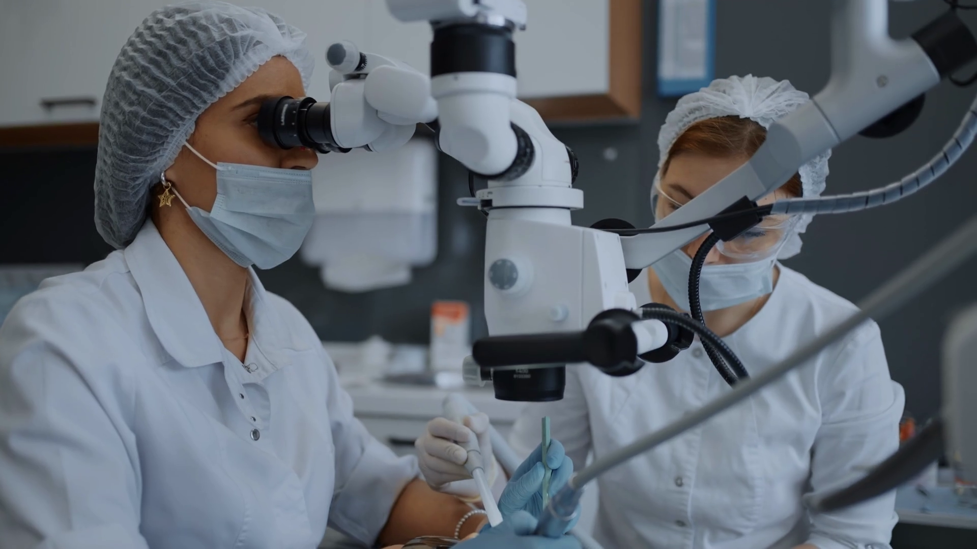 Dentist Looking At Operating Microscope Stock Footage SBV-347796850 ...