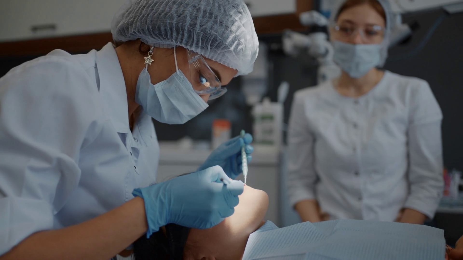 Patient In Dental Clinic Female Doctor Stock Footage SBV-347796744 ...