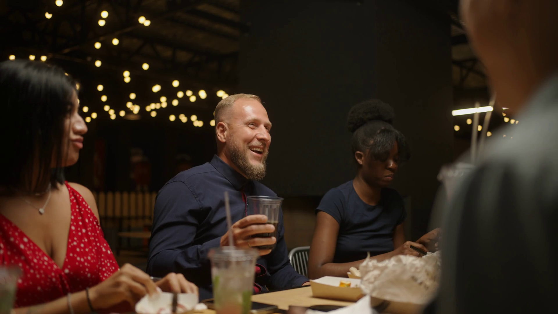 Bearded Man Talking Toast In Company Of Stock Footage SBV-348552618 ...