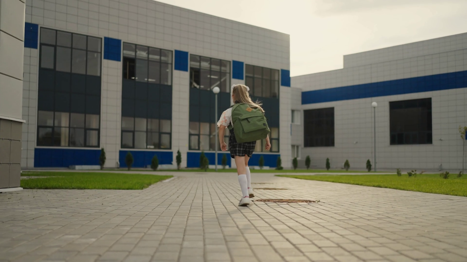Junior School Girl Running To School Stock Footage SBV-348432871 ...