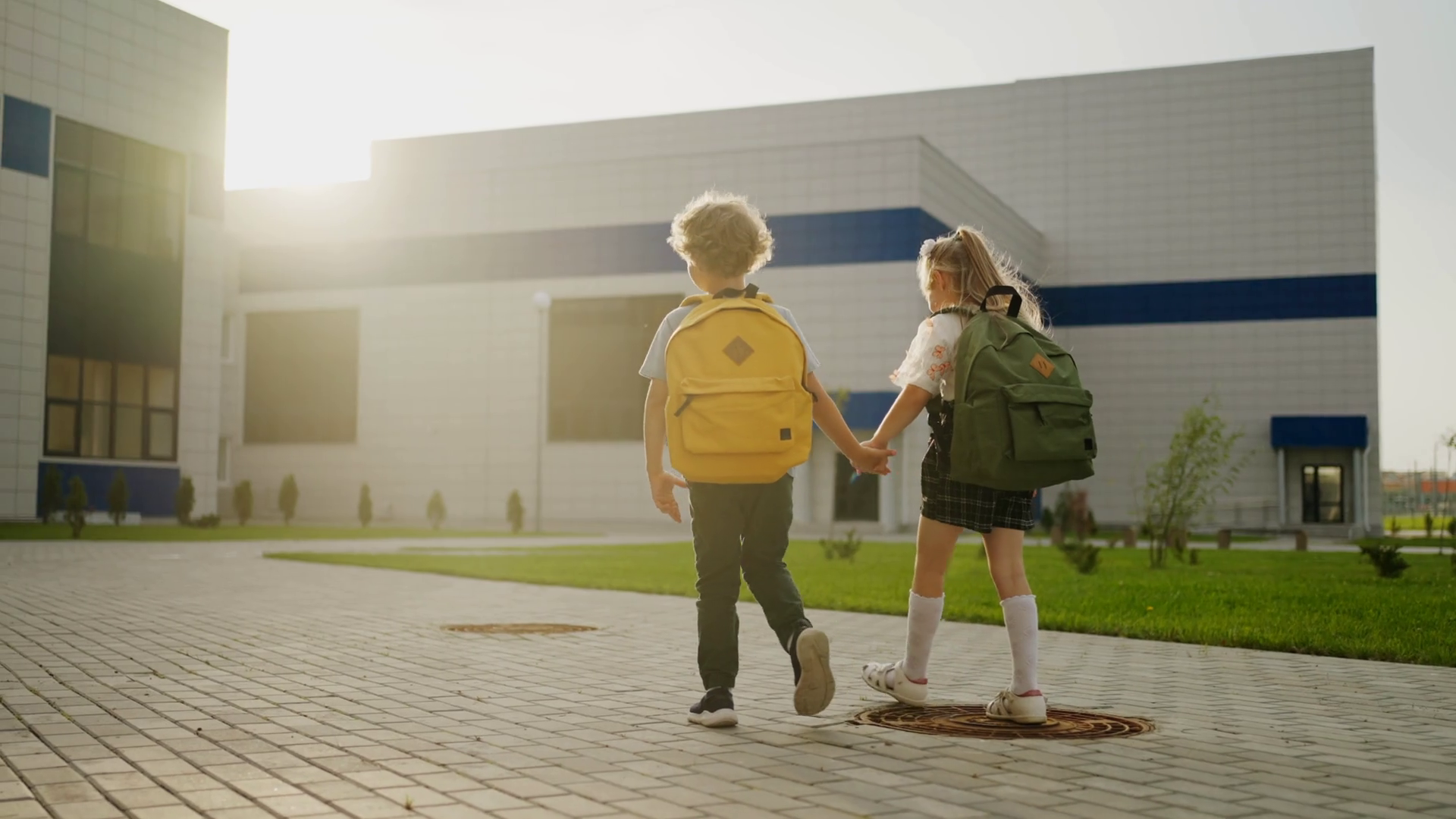 Pair Of School Children Going To School Stock Footage SBV-348432828 ...