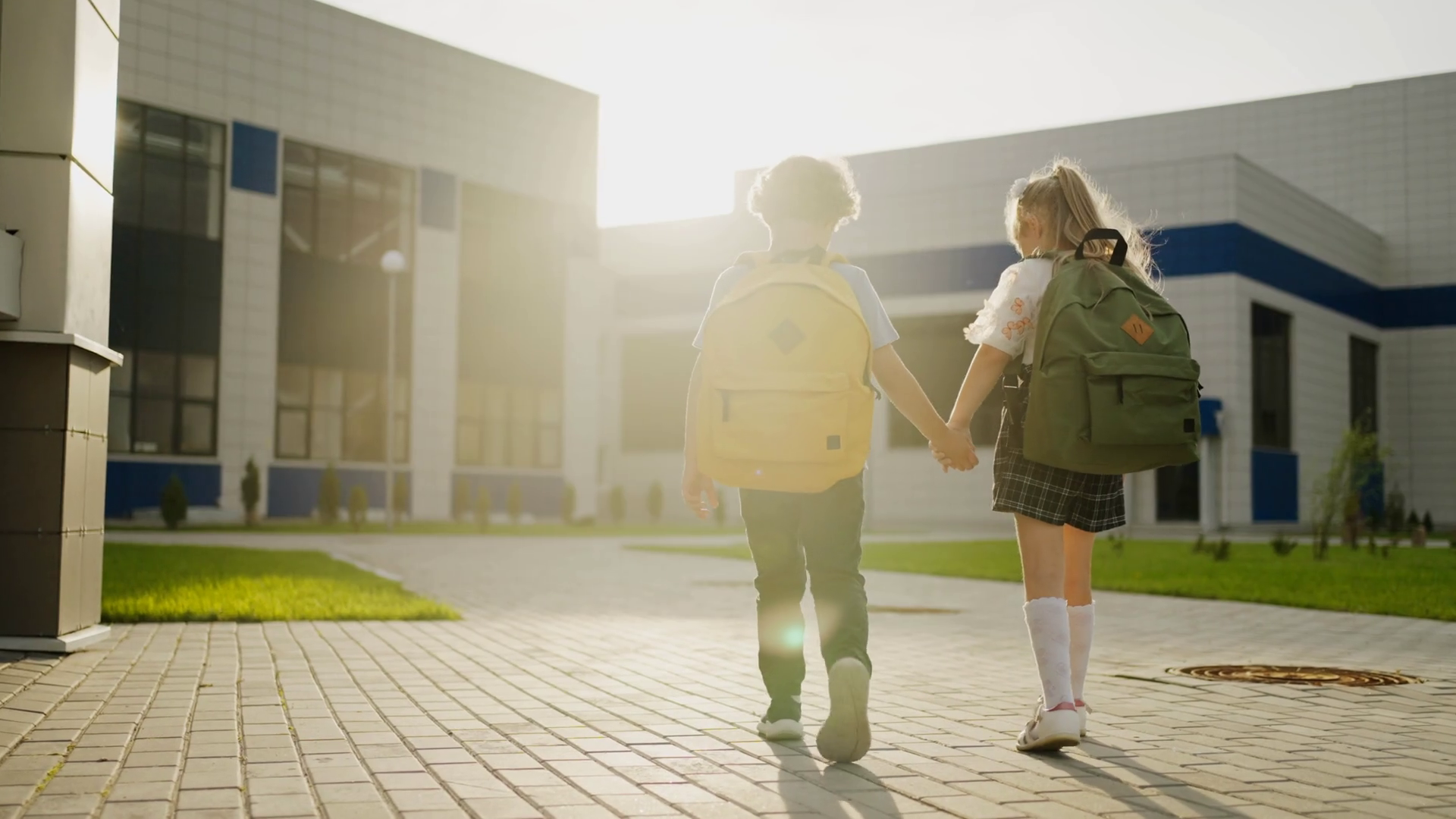 Friends Siblings Going To School In Sunny Stock Footage SBV-348433152 - Storyblocks