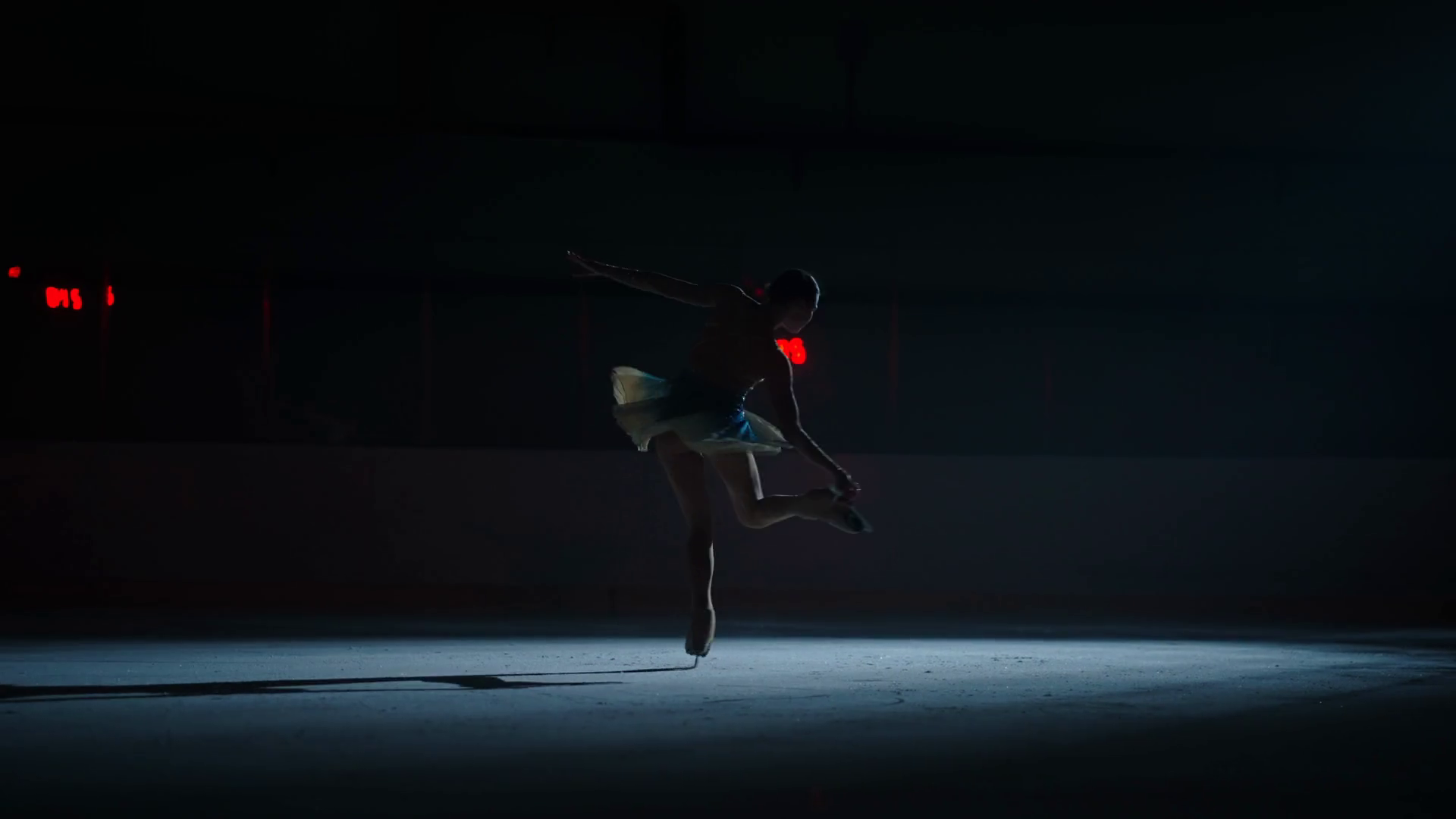 Silhouette Of Graceful Figure Skater Woman Stock Footage SBV-348657570 ...
