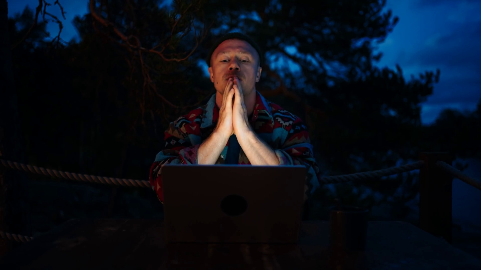 Professional Hacker Working Outdoors On Stock Footage SBV-348706329 ...