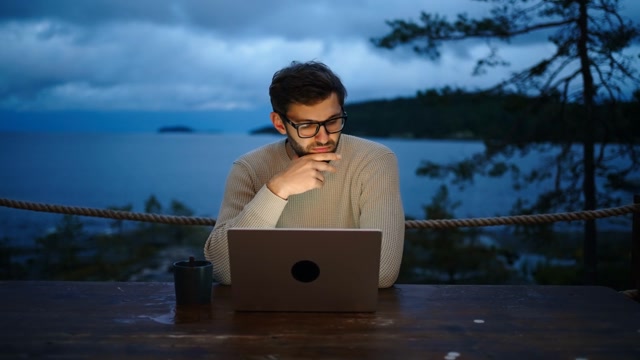 Thoughtful Laptop Stock Footage: Royalty-Free Video Clips - Storyblocks