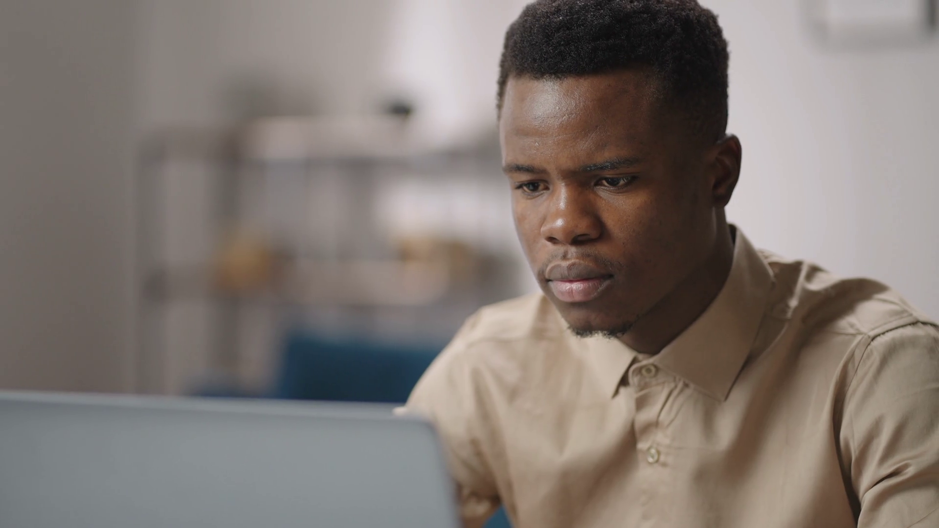 Black Male Programmer Is Viewing On Laptop Stock Footage SBV-346459105 ...