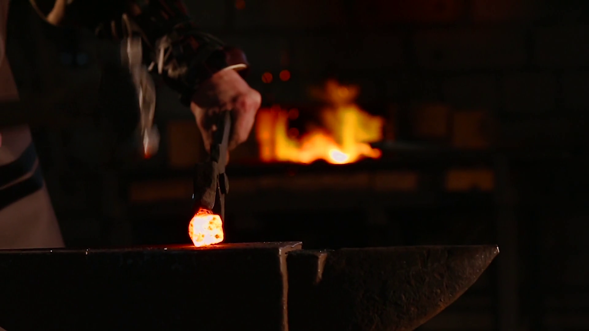 Blacksmith Brings Dripping Hot Metal From Stock Footage SBV-313756012 ...