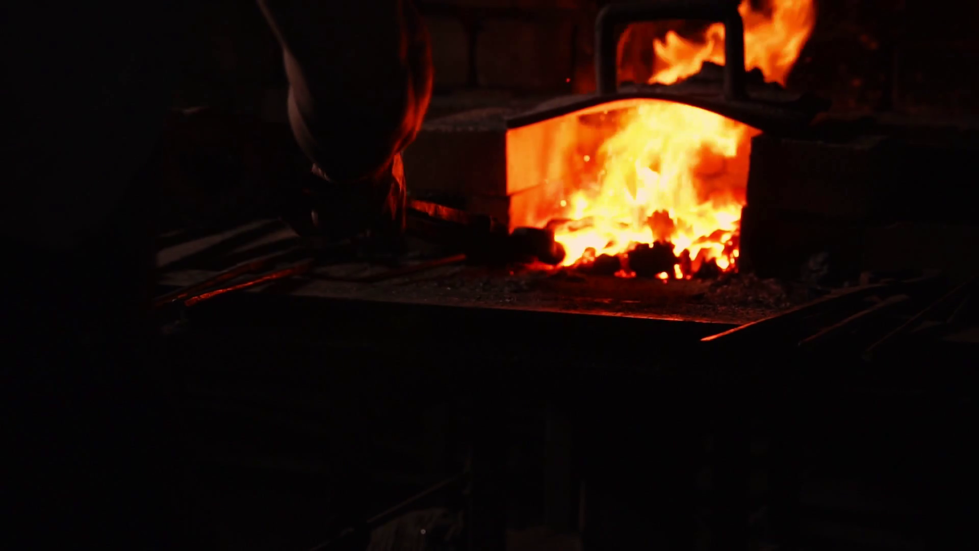 Get Hot Metal From Furnace To Make Arrow Tip Stock Footage SBV ...